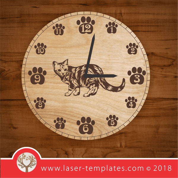 Laser Cut Animal Clock 1 Template. Shop designs online – Laser Ready ...