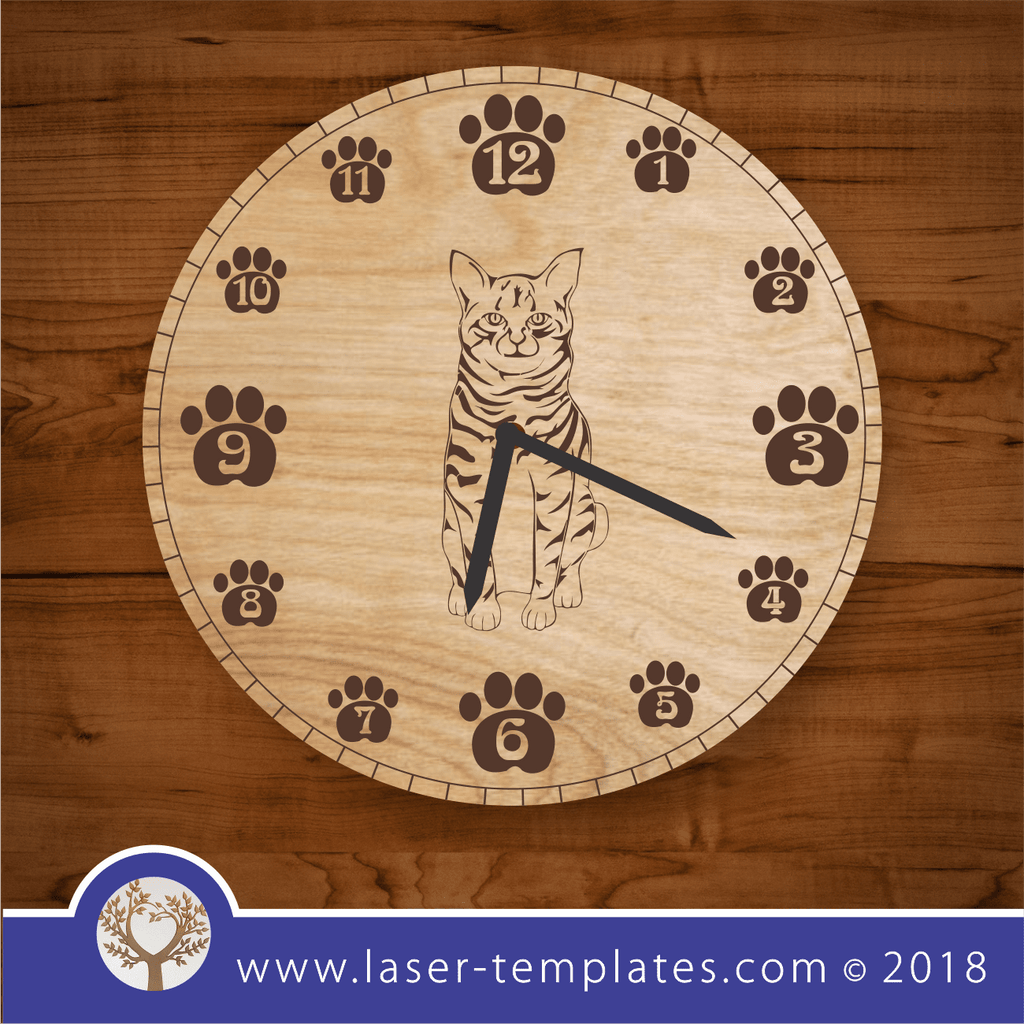 Laser Cut Animal Clock 1 Template. Shop designs online – Laser Ready ...