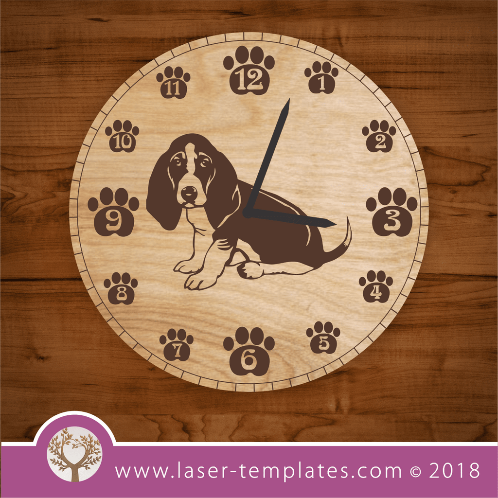 Animal Clock 3 - Beagle – Laser Ready Templates