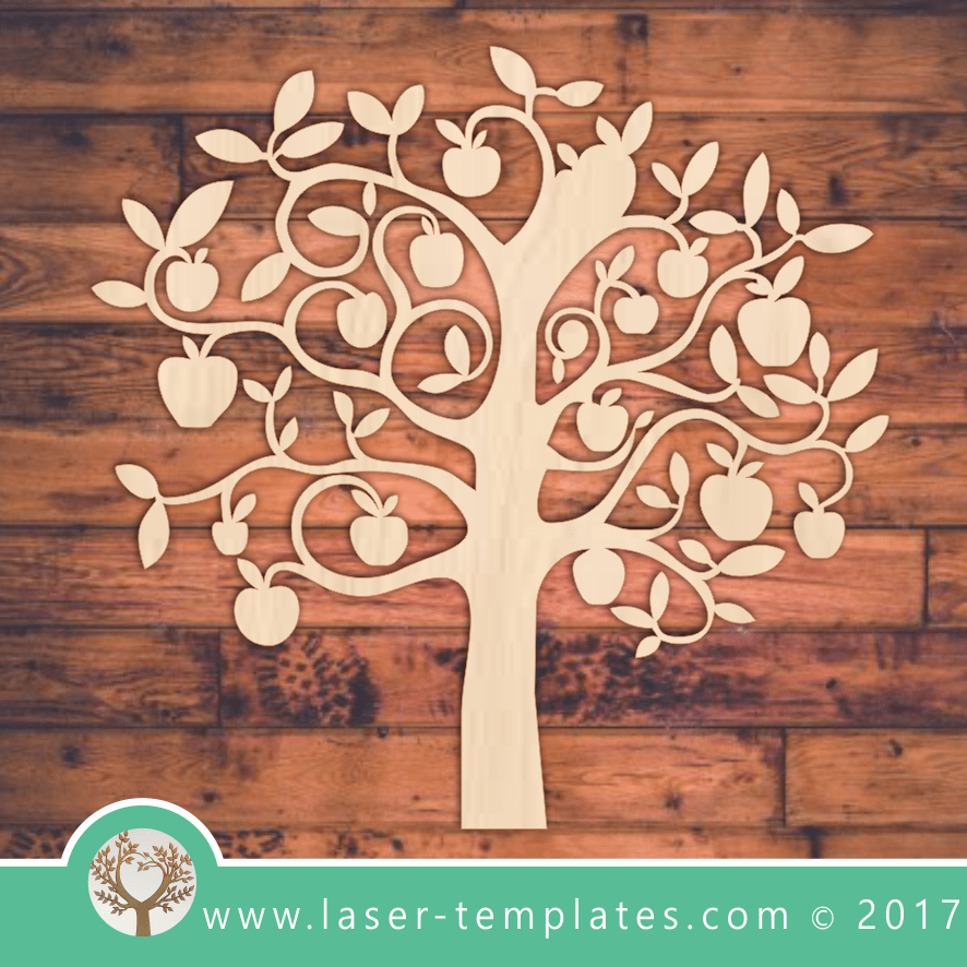 Apple Tree laser cut template, download vector designs. – Laser Ready ...