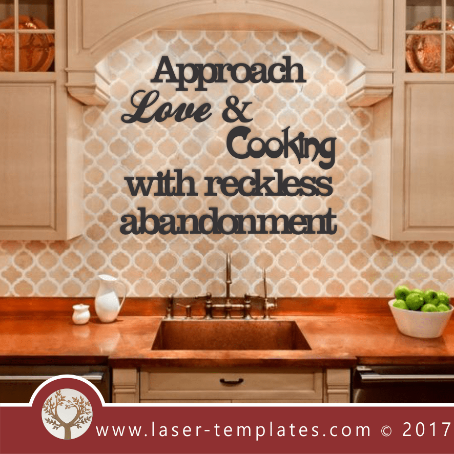 Laser Cut Kitchen Template Wall Quote, Download Vector Designs. – Laser ...