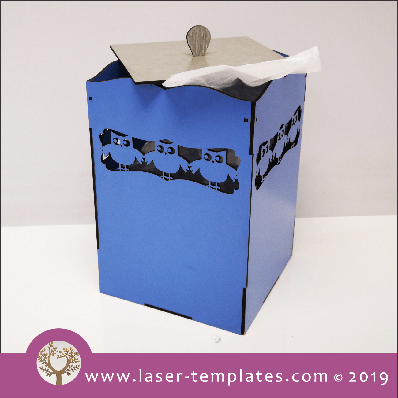 Laser cut template for Baby Room Owl Decor Dustbin – Laser Ready Templates