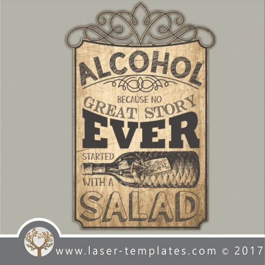 Bar sign funny template for laser cut and engraving. Online design ...