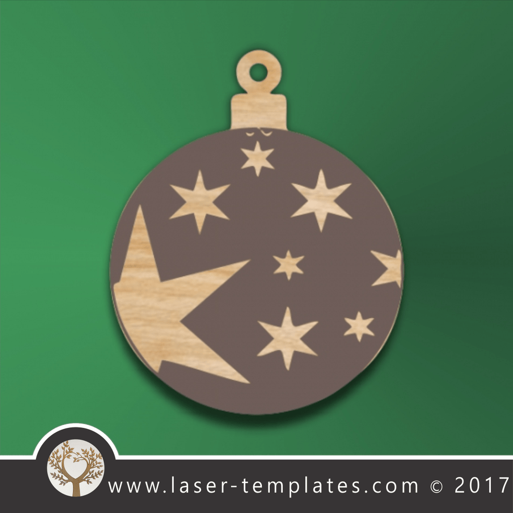 Bauble laser cut template. Online pattern, design store – Laser Ready ...