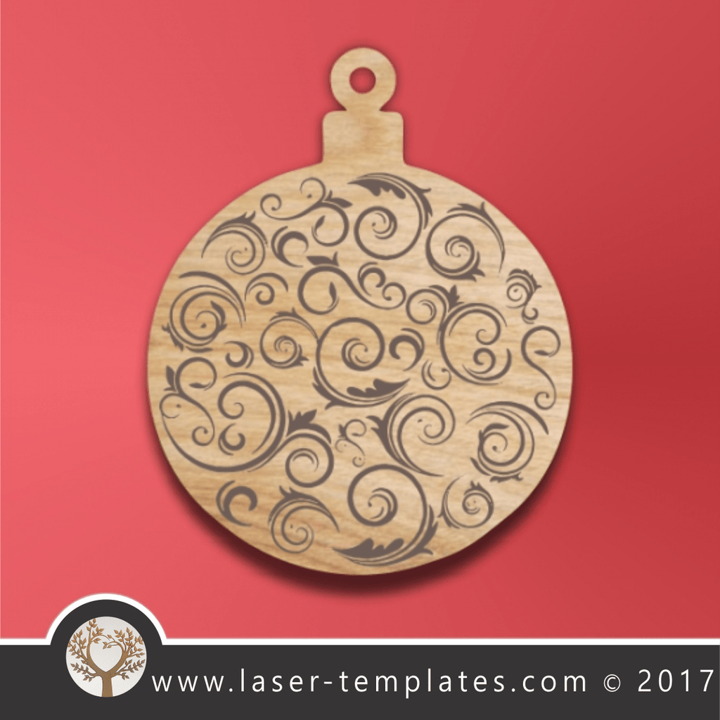 Bauble laser cut template. Online pattern, design store – Laser Ready ...