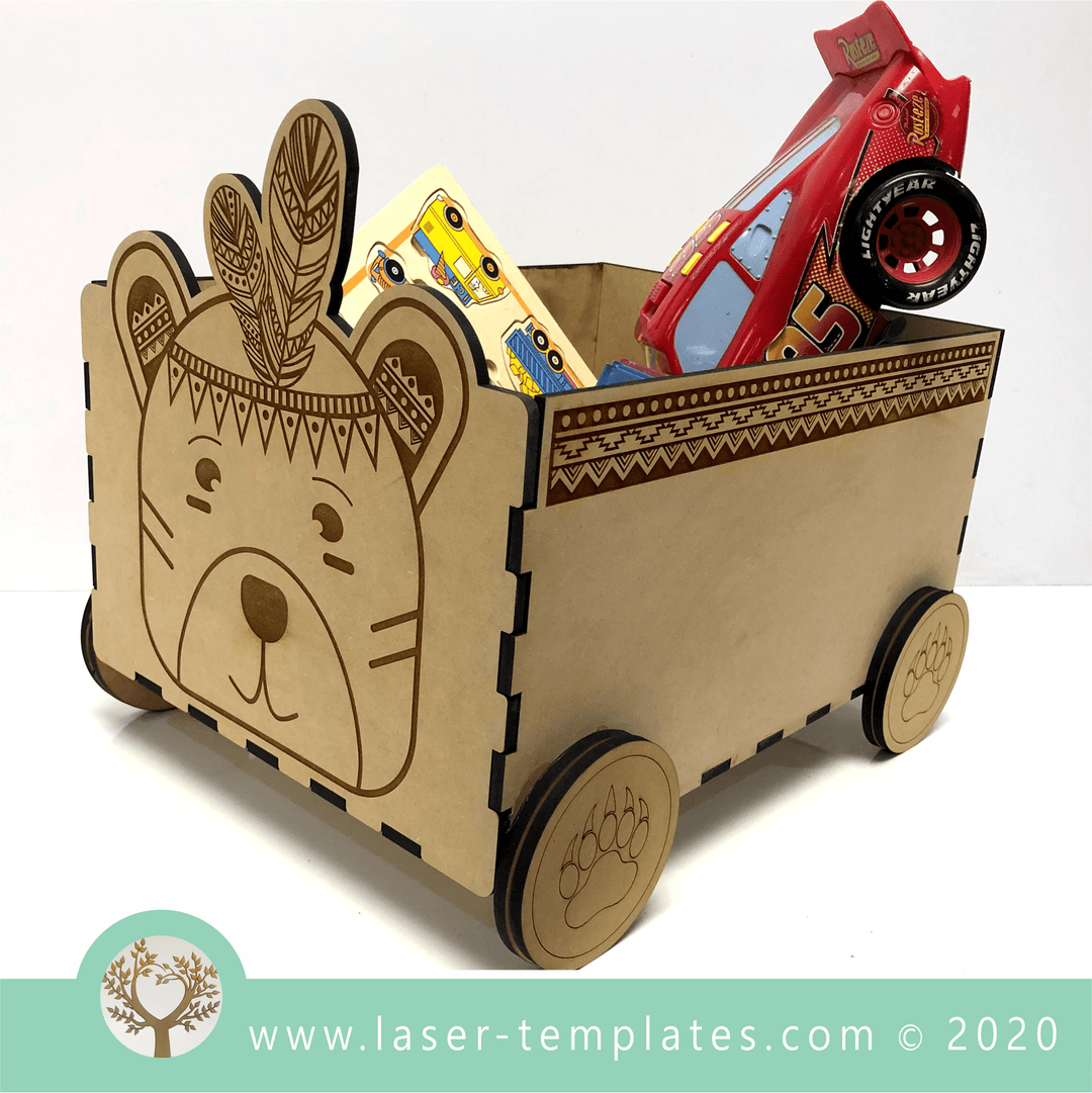 Laser Cut Ready Bear Toy Box Vector File – Laser Ready Templates