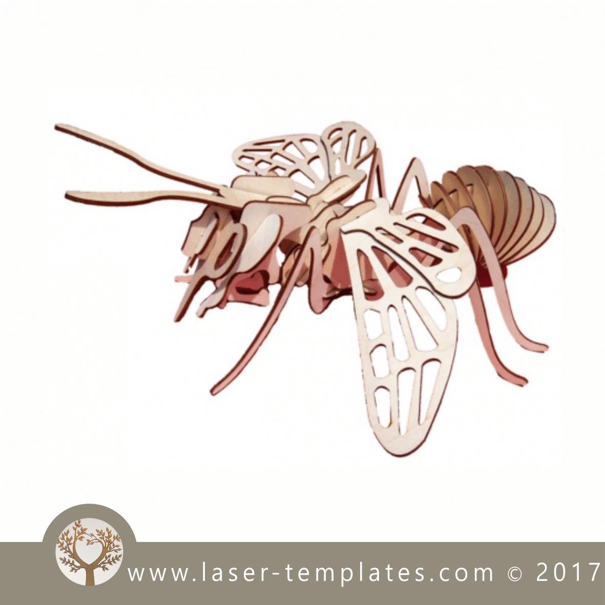 Bee 3d model laser cut template. Online patterns, download Vector ...