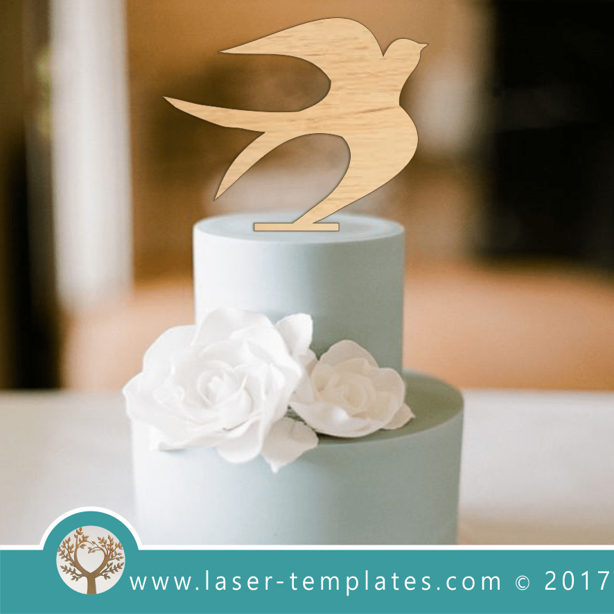 Laser Cut Bird Cake Topper Template, Download Vector Designs. – Laser ...