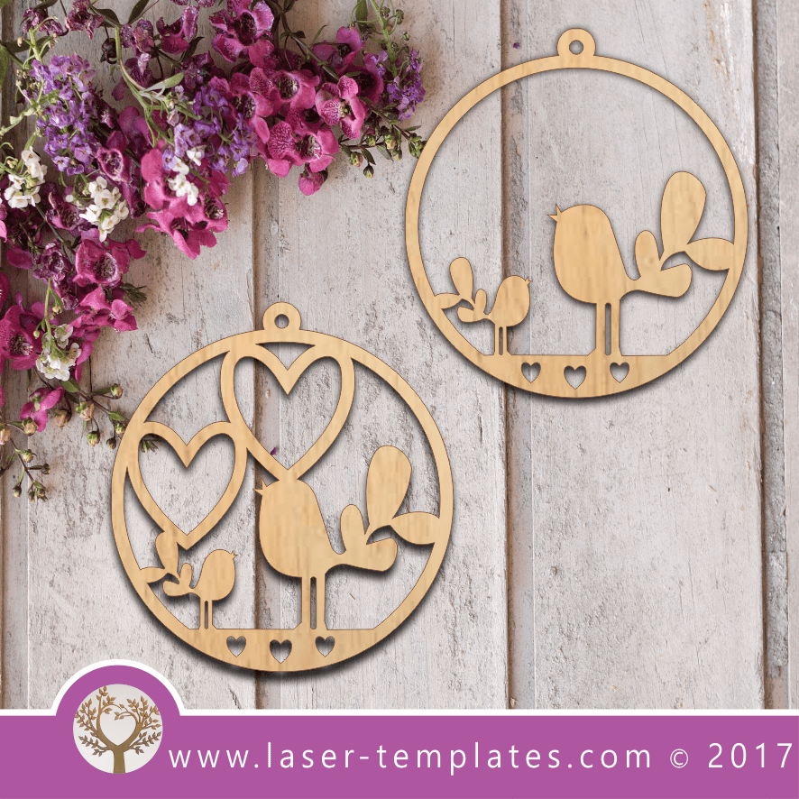 Laser Cut Bird Decorations Template, Download Laser Ready Vectors ...
