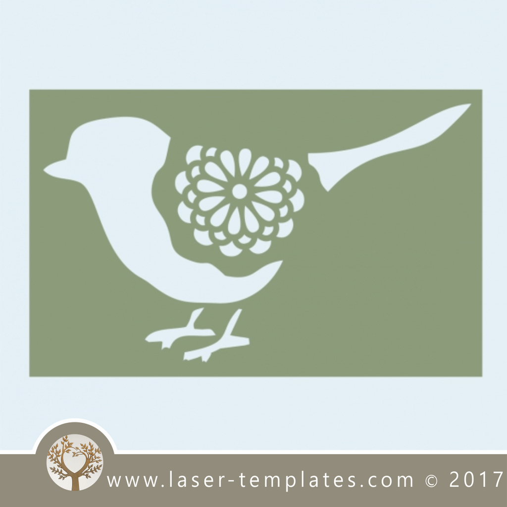 Bird stencil laser cut template download design. – Laser Ready Templates