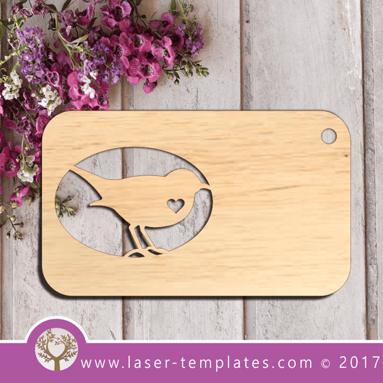 Laser Cut Bird Tag Template, Dowload Laser Ready Vectors Online ...