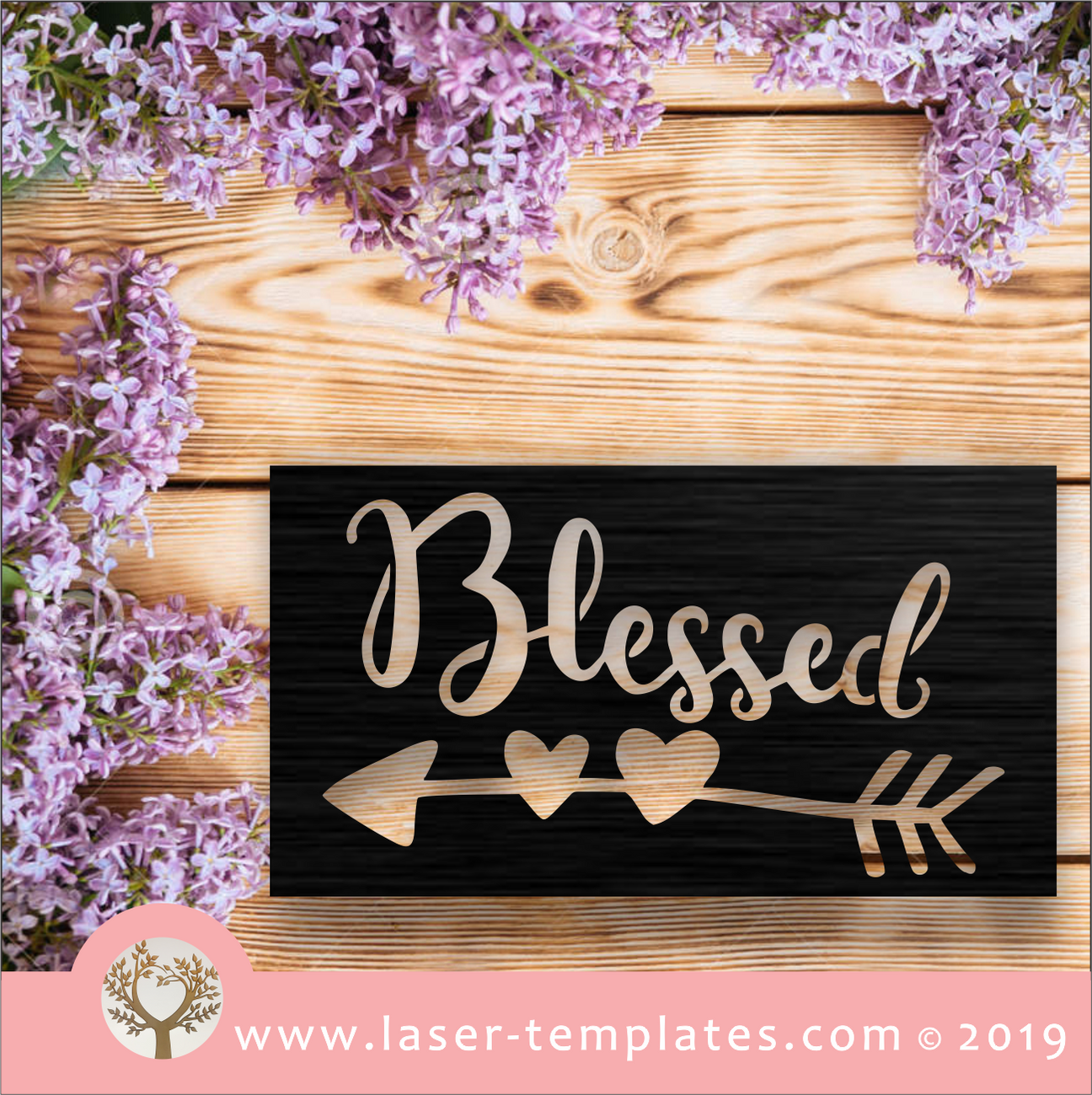 Laser cut template for Blessed Stencil – Laser Ready Templates