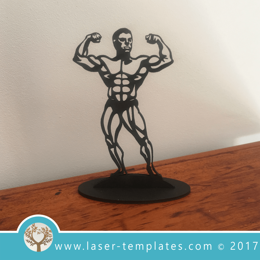 Laser Cut Bodybuilder Trophy Template, Download Vector Designs Online ...