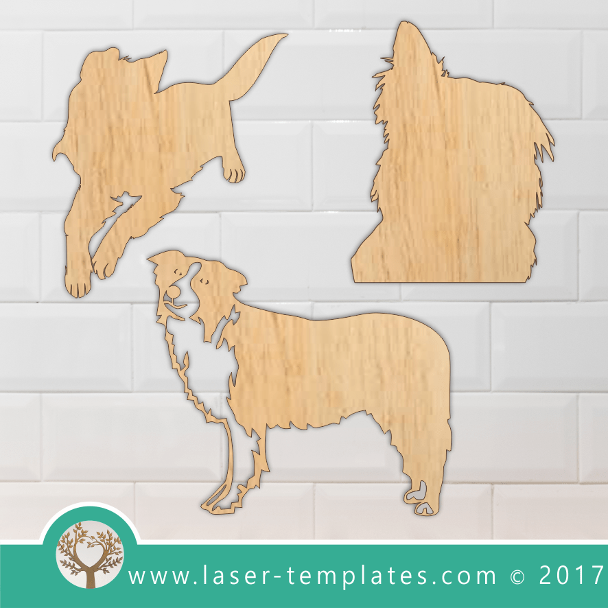 Laser Cut Border Collie Set Of 3 Template, Download Vector Designs ...