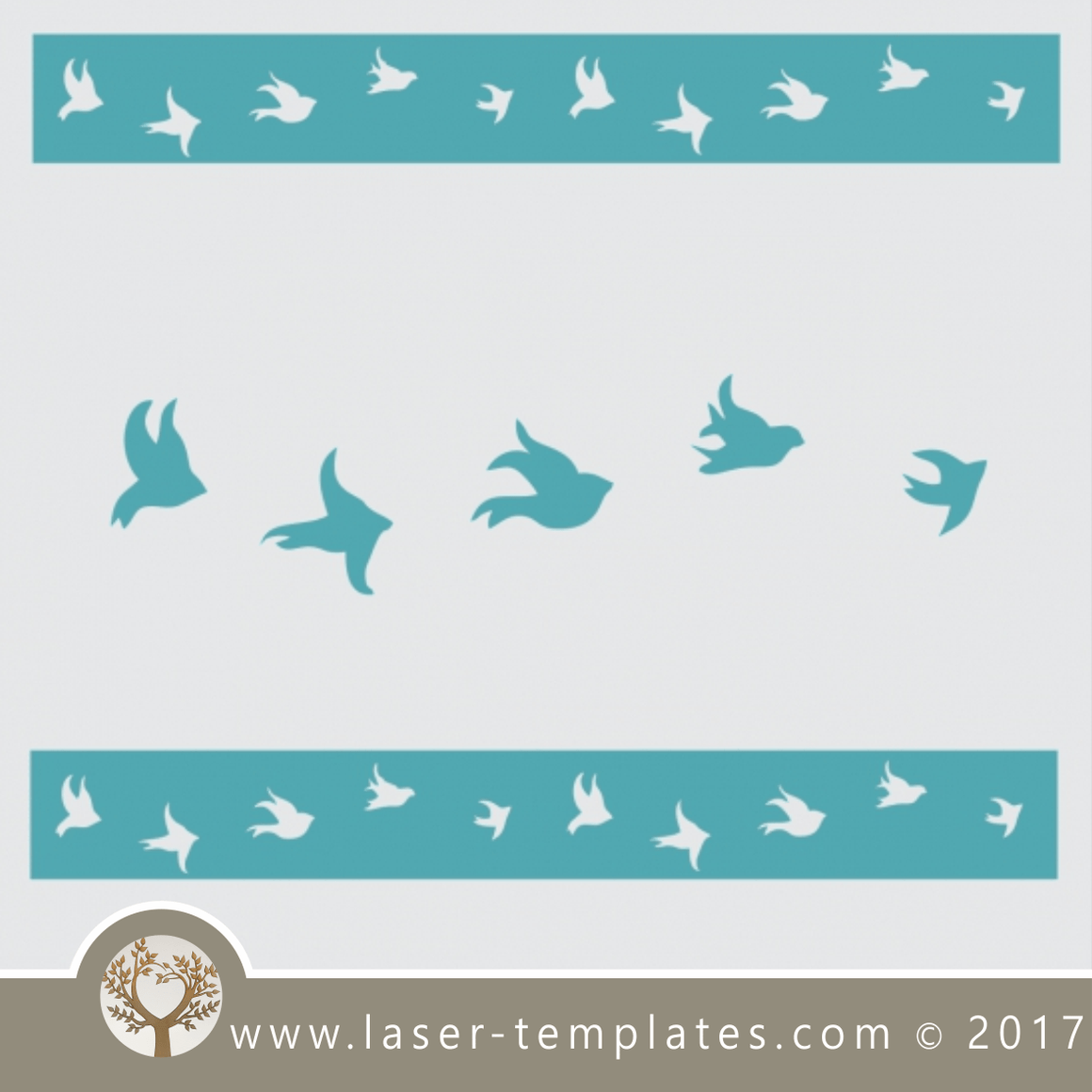 Border stencil bird design, online template store, Buy vector patterns ...