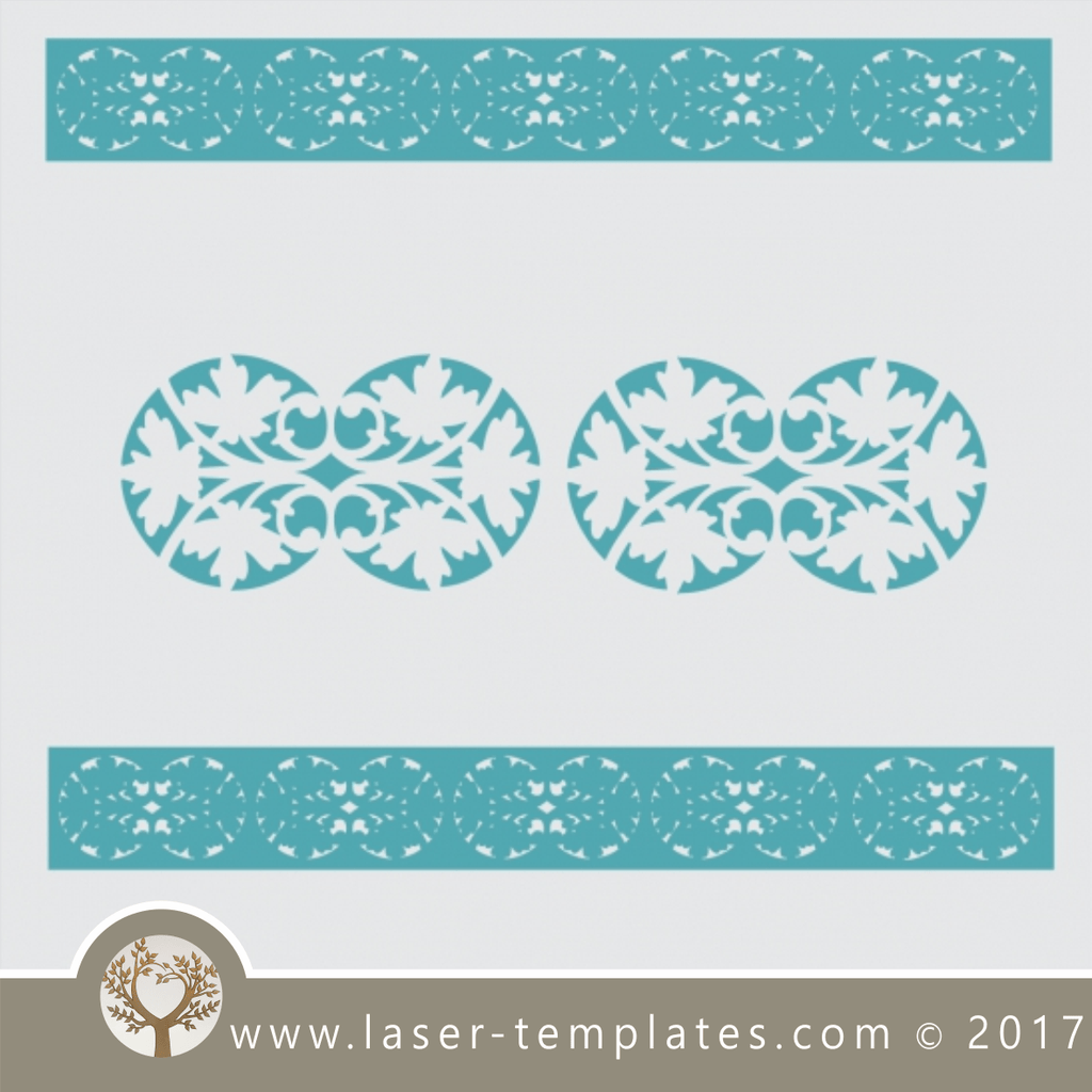 Border stencil leaf design, online template store, Buy vector patterns ...
