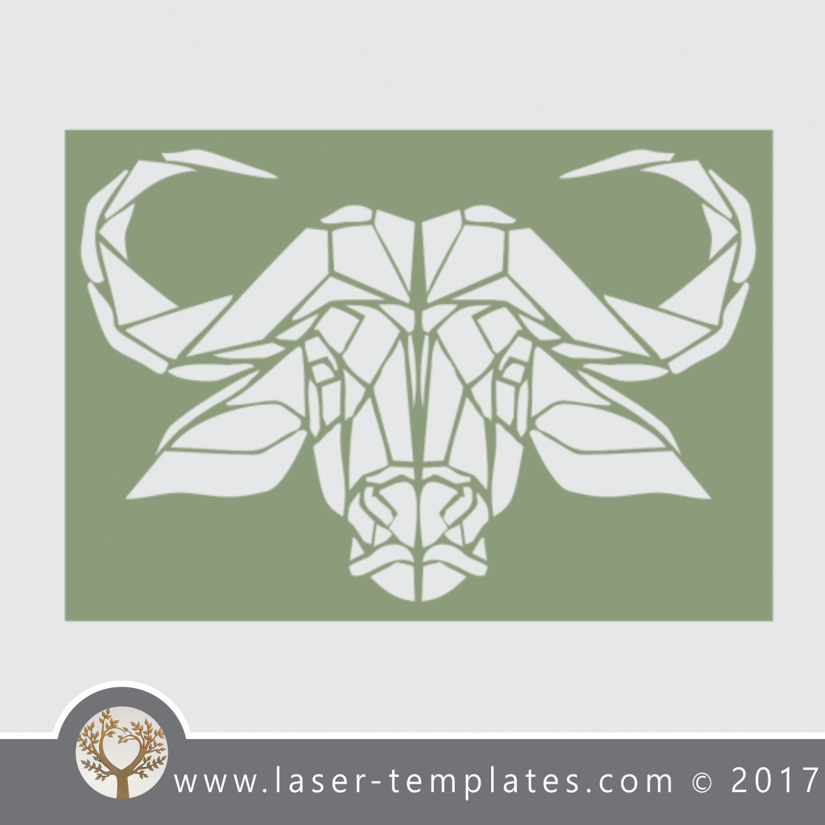 Buffalo head stencil template, online design store for laser cut ...