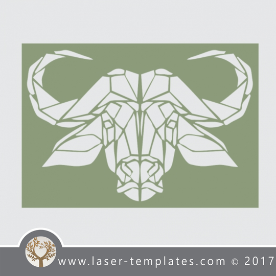 Buffalo head stencil template, online design store for laser cut ...