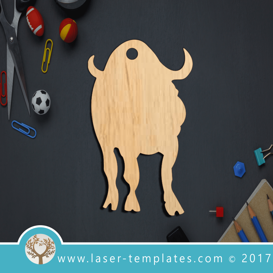 Laser Cut Template Buffalo Key Chain, Download Laser Ready Vectors ...