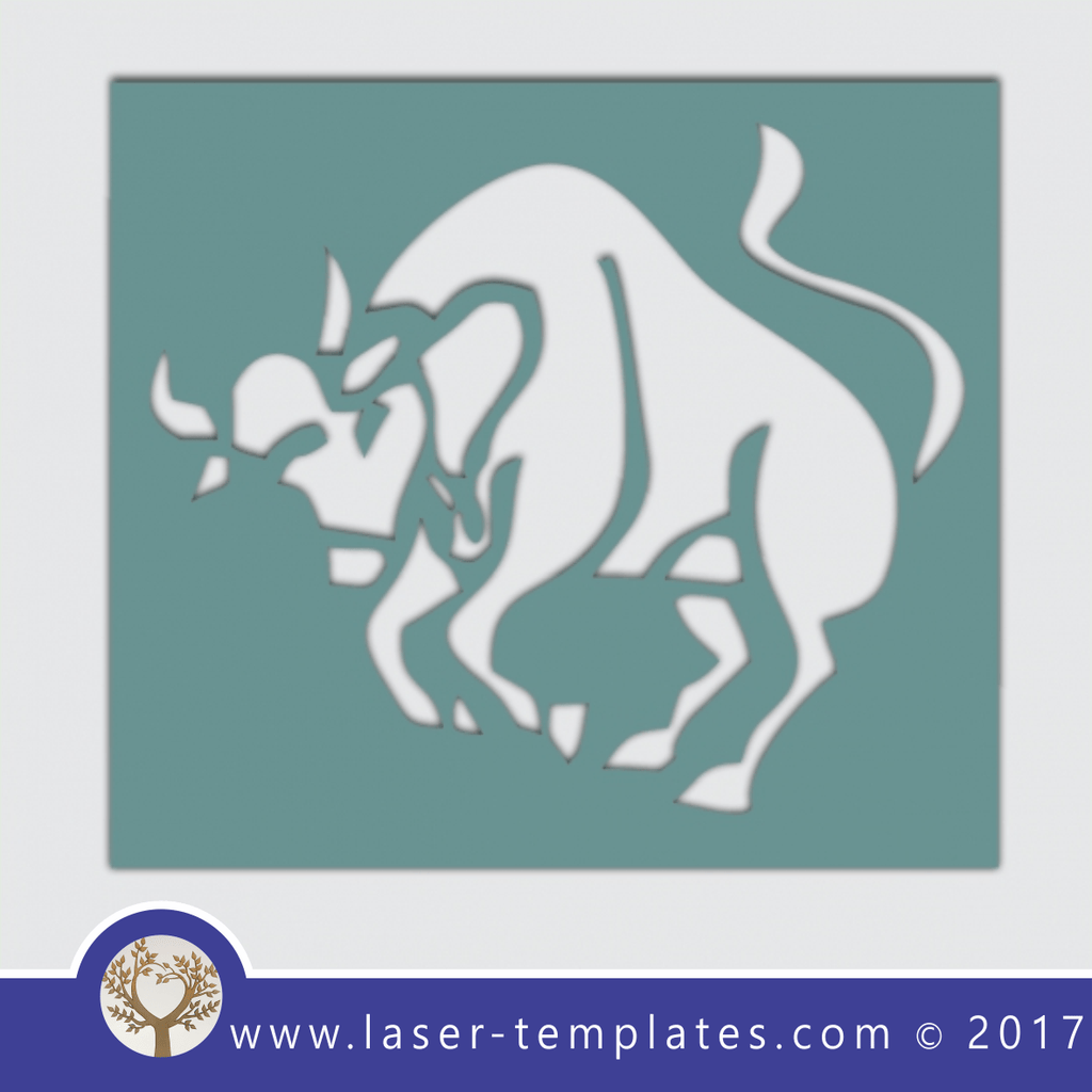 Bull template, online laser cut design store. Download Vector patterns ...
