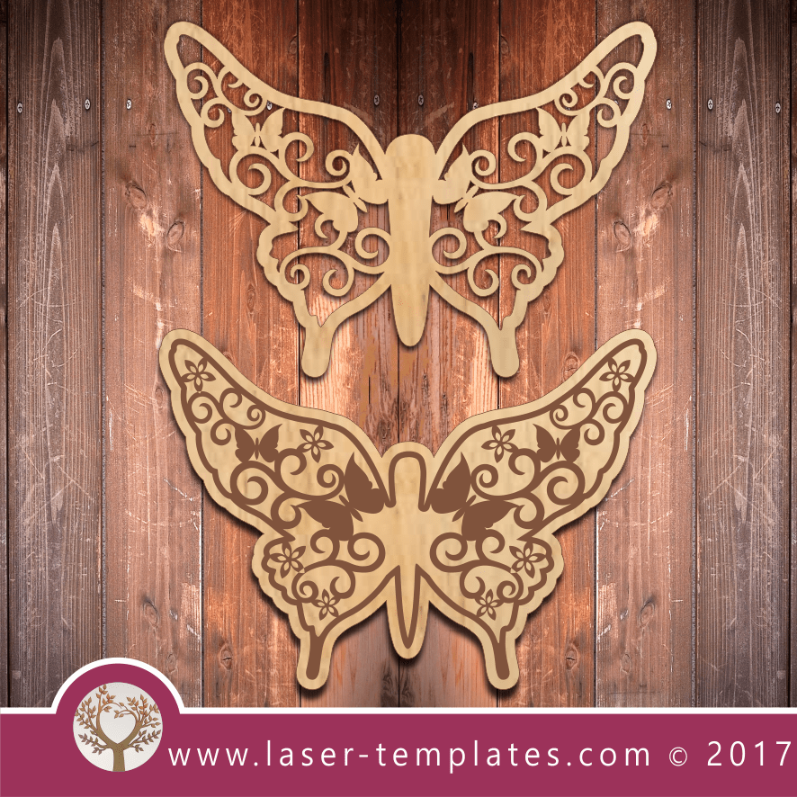 Laser Cut Butterfly Cut And Engrave Template, Download Vector Designs ...