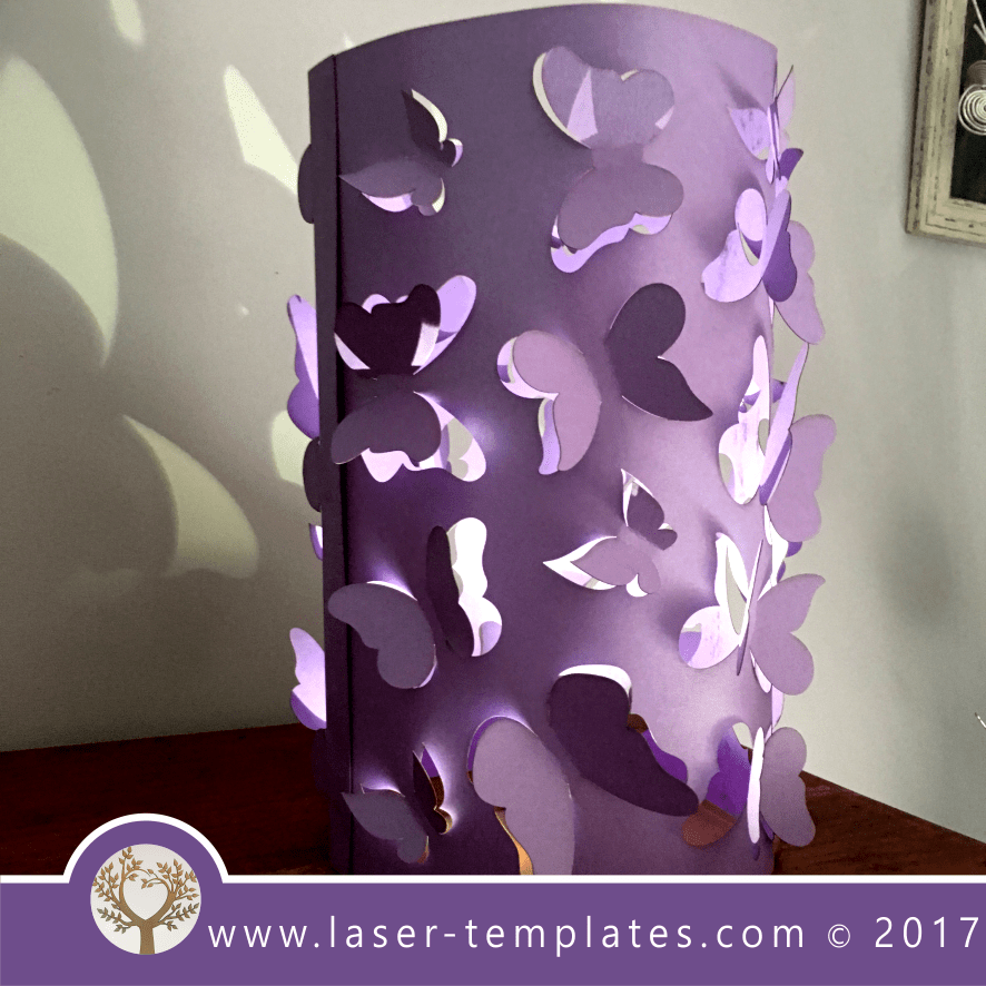 Laser Cut Butterfly Lamp Cover Template, Download Vector Designs ...