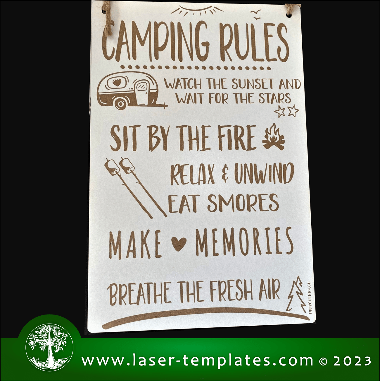 Camping Rules Sign – Laser Ready Templates