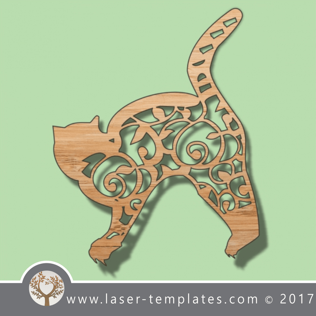 Cat template, online laser cut design store. Download Vector patterns ...
