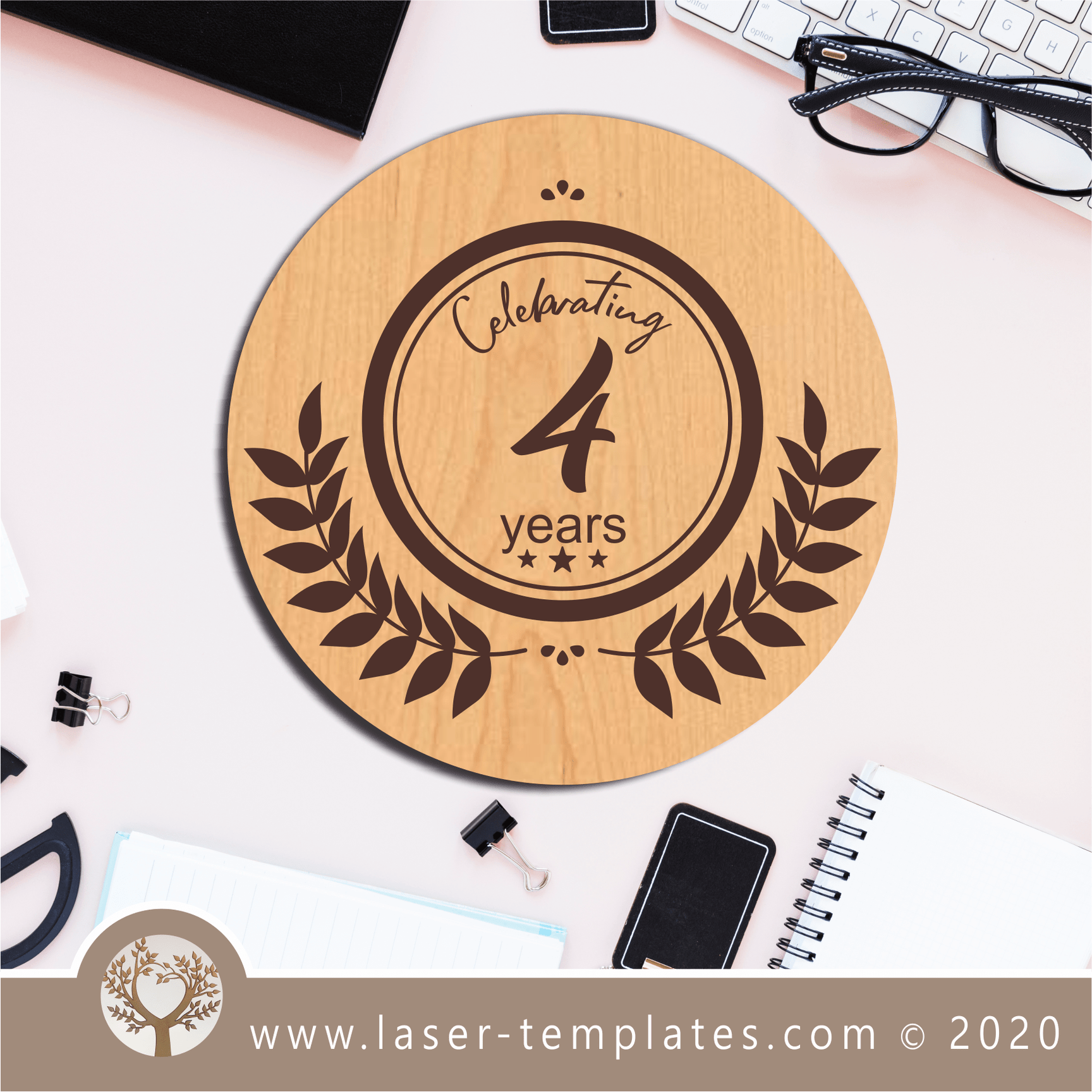 Laser Ready Celebrating 4 Years Set Vector File – Laser Ready Templates