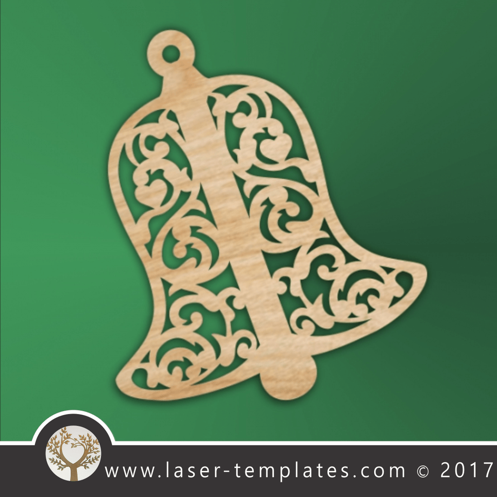 Decorative Christmas Bell. Christmas Bell – Laser Ready Templates