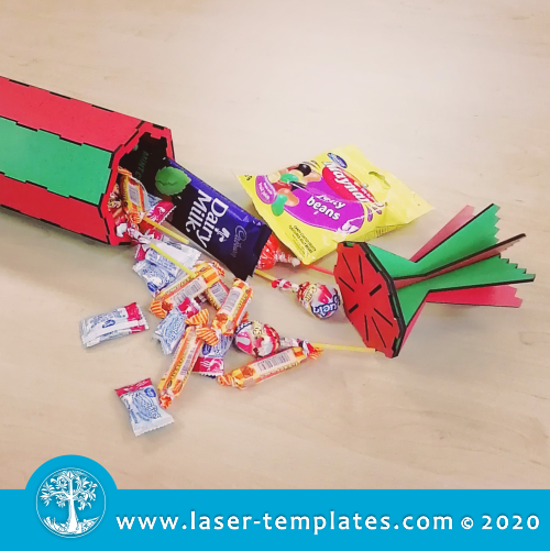 Template for laser cut of Christmas Cracker Box – Laser Ready Templates