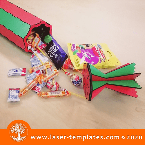 Template for laser cut of Christmas Cracker Box – Laser Ready Templates