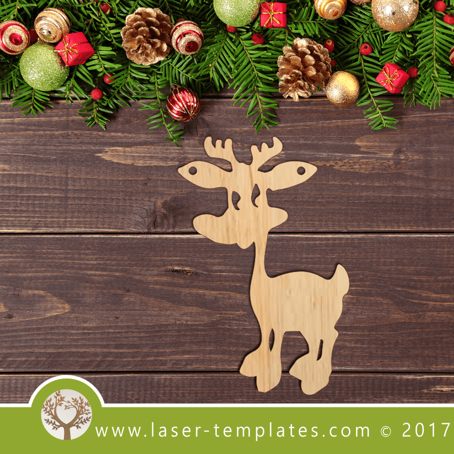 Laser Cut Christmas Reindeer Template, Download Laser Ready Vectors ...