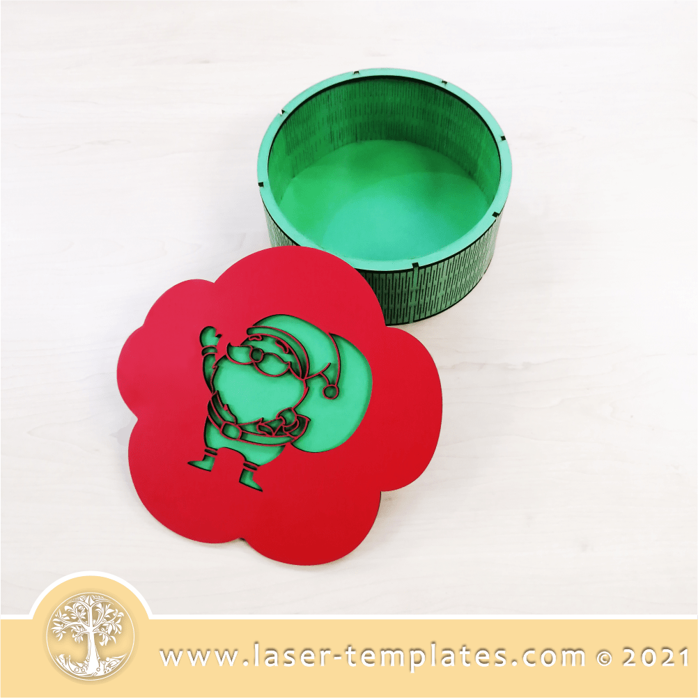 Laser Ready Christmas Round Box - Santa Vector File – Laser Ready Templates