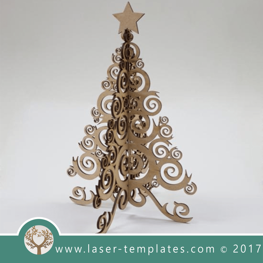 Christmas Laser cut tree template. Online 3d vector design download ...