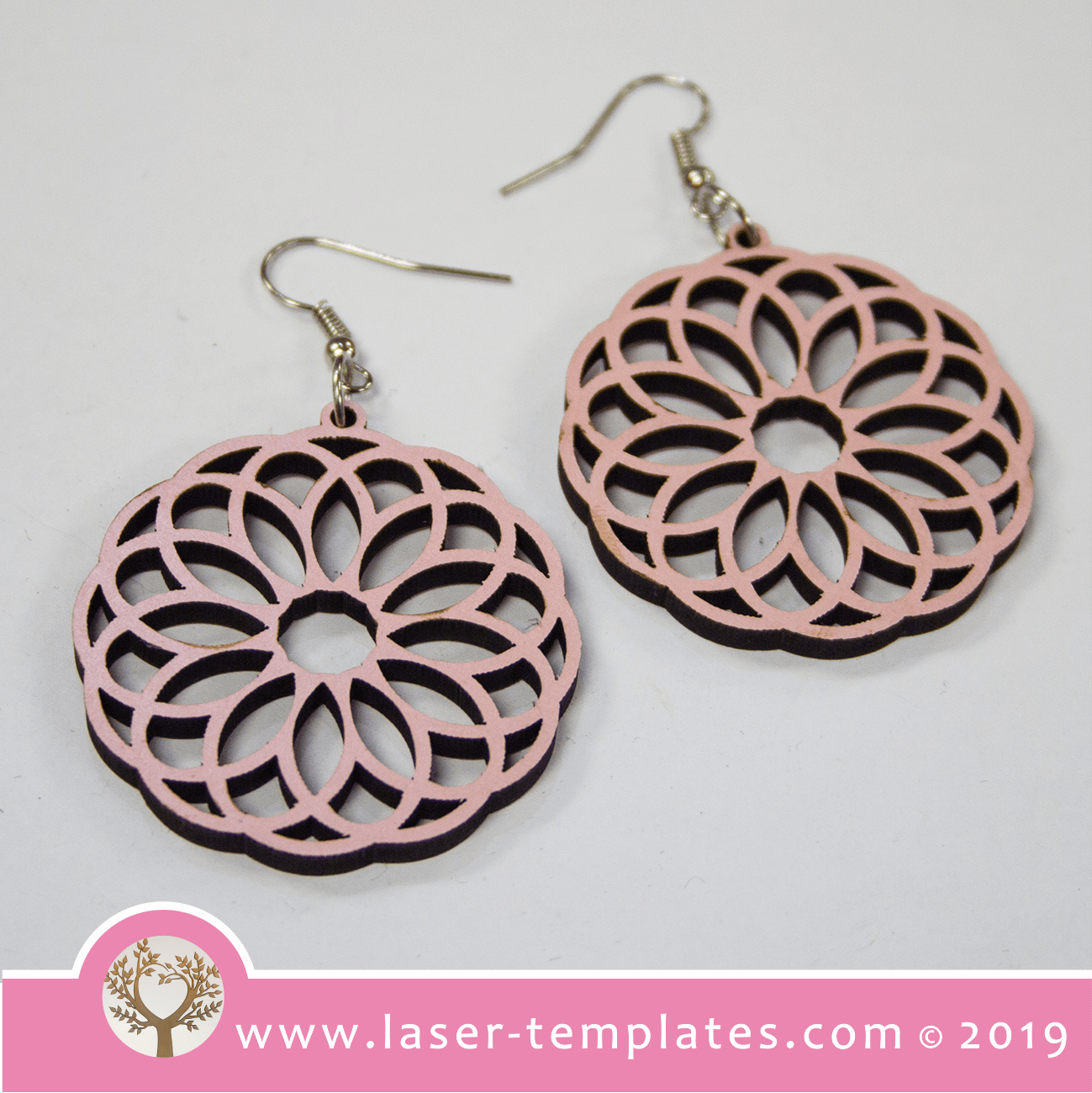 Laser cut template Floral Earrings – Laser Ready Templates