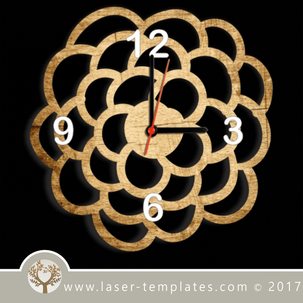 Laser cut wall clock / coaster templates, buy online now, free vector ...