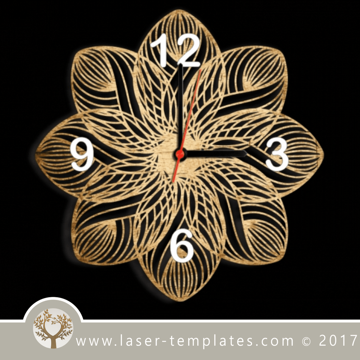 Laser cut wall clock / coaster templates, buy online now, free vector ...