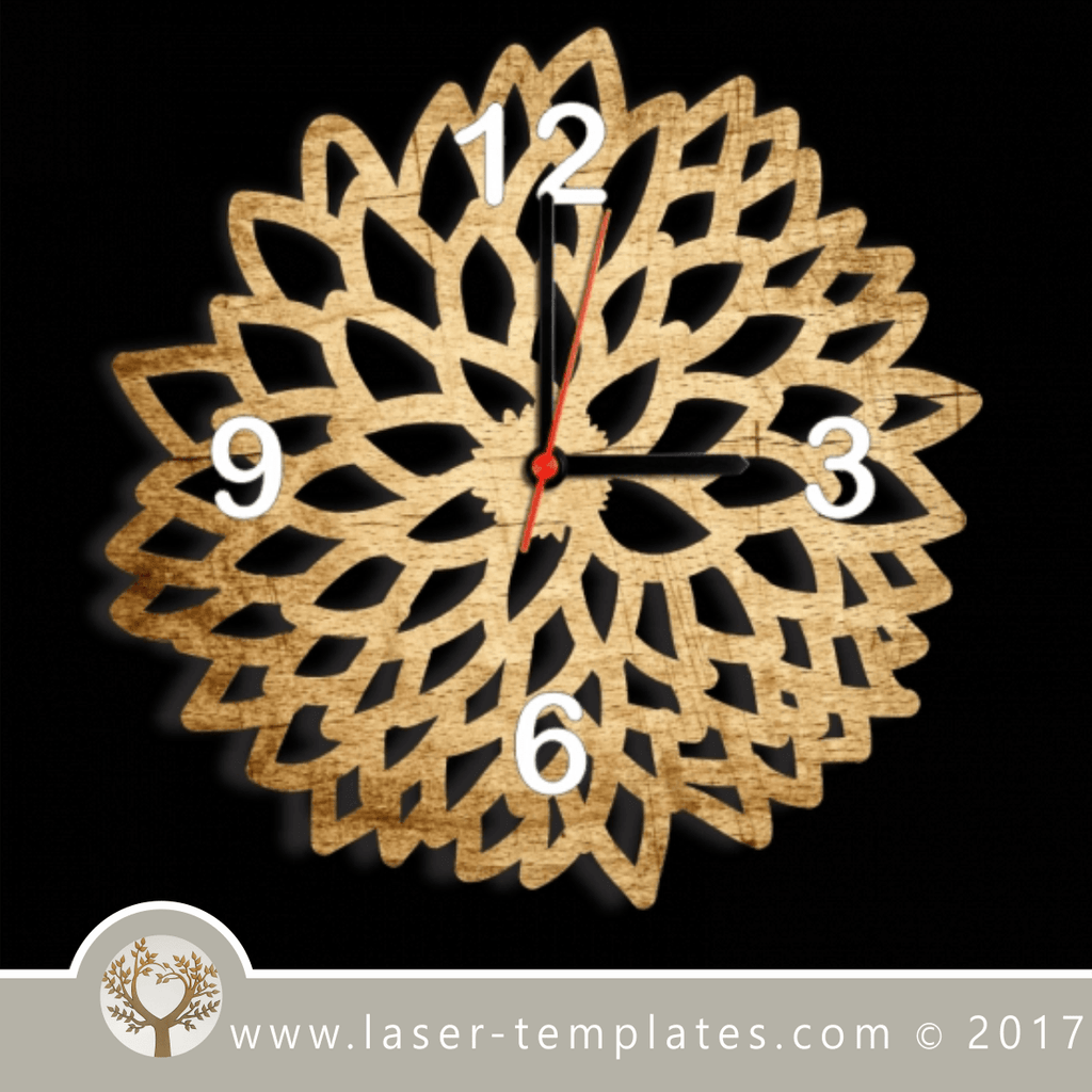 Laser cut wall clock / coaster templates, buy online now, free vector ...