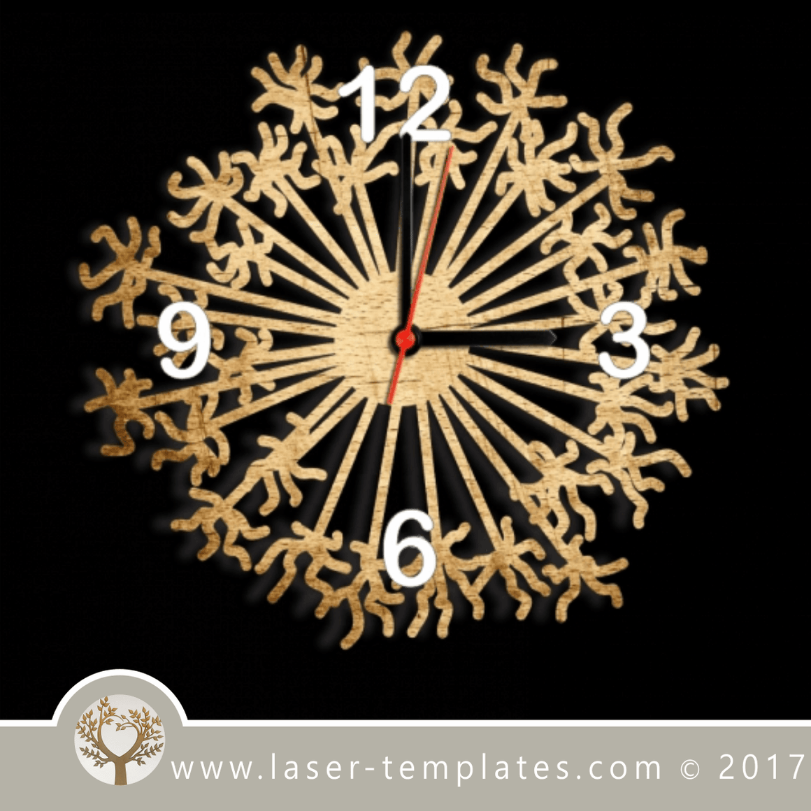 Laser cut wall clock / coaster templates, buy online now, free vector ...