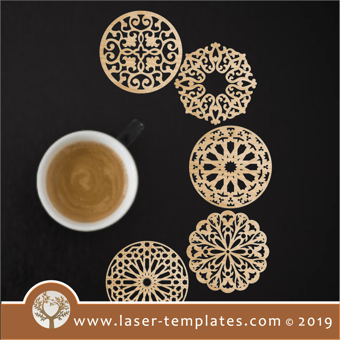 Laser Cut Coaster Templates. Download Vector Designs. – Laser Ready ...