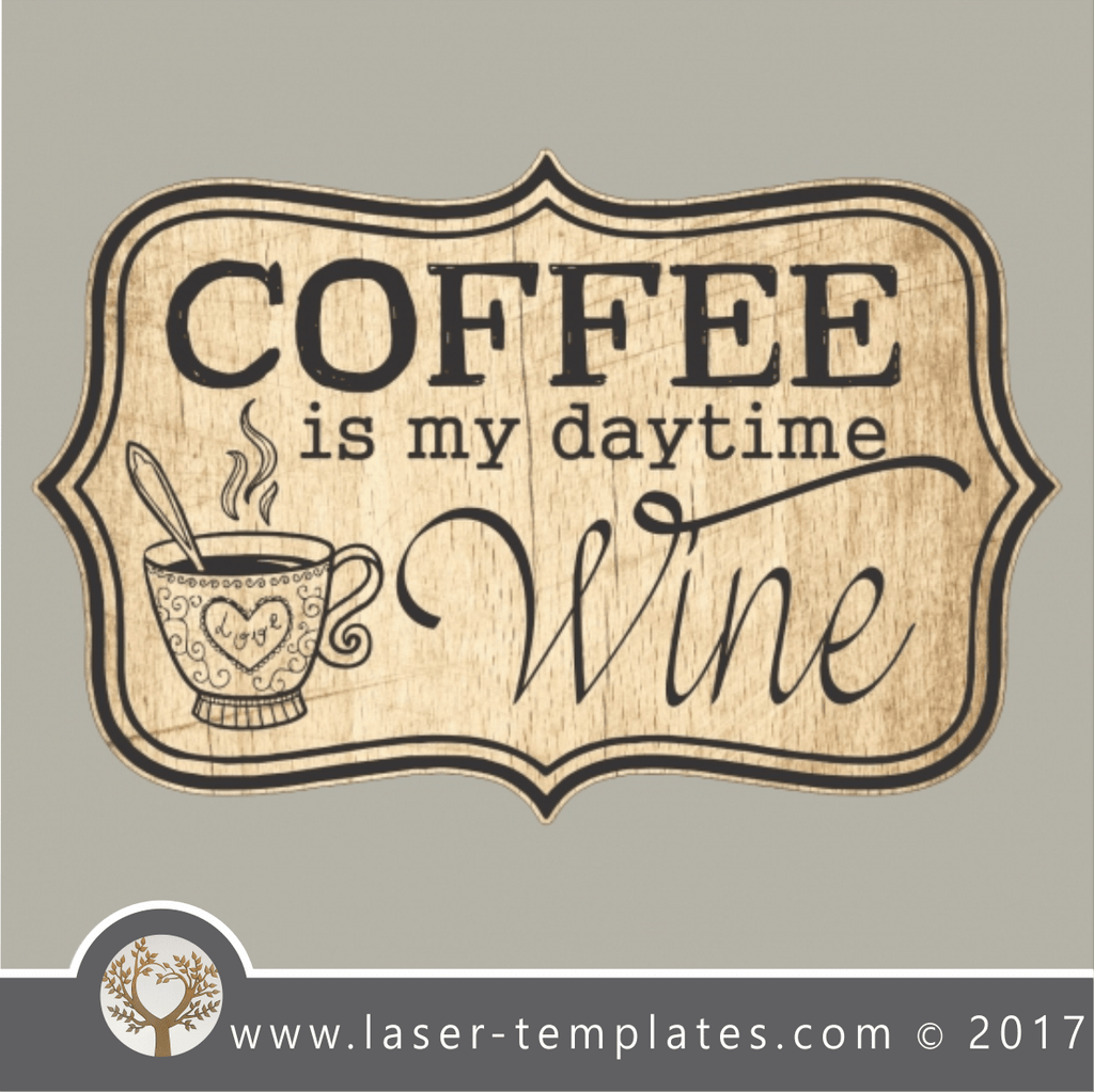 Coffee and wine funny sign template, online vector design store for ...