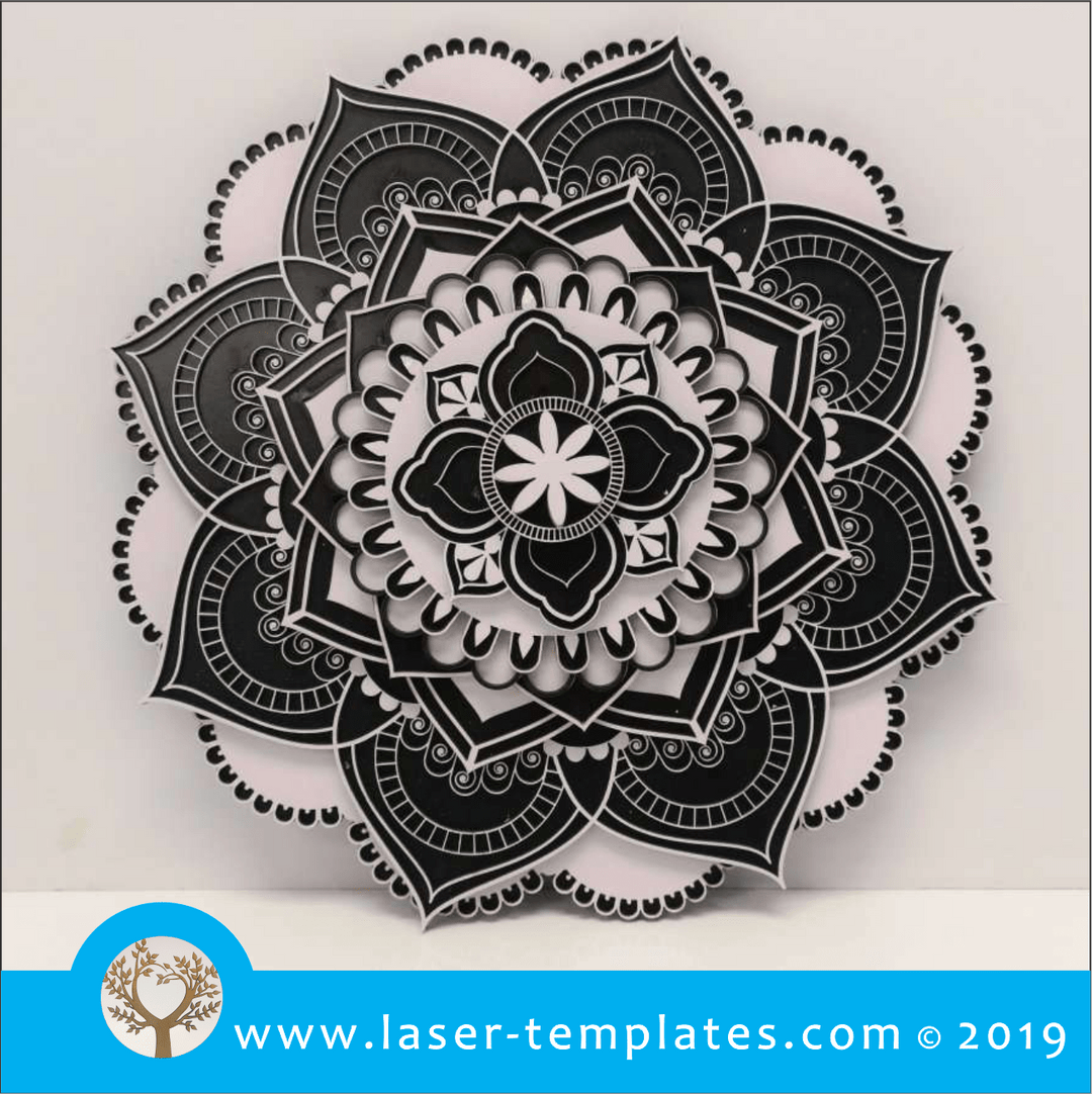 Laser cut ready template for Colossal 3D Mandala – Laser Ready Templates