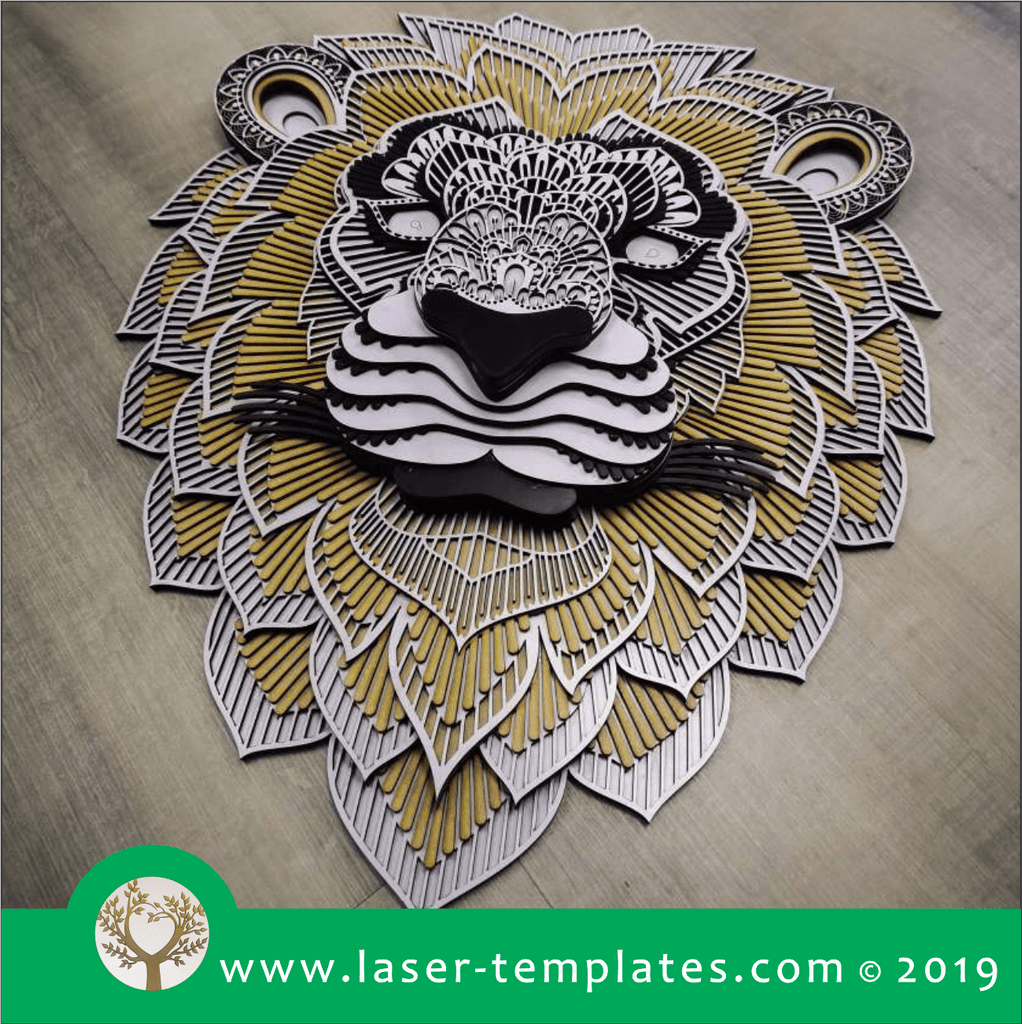 Laser cut ready template for Colossal Lion Wall Art – Laser Ready Templates