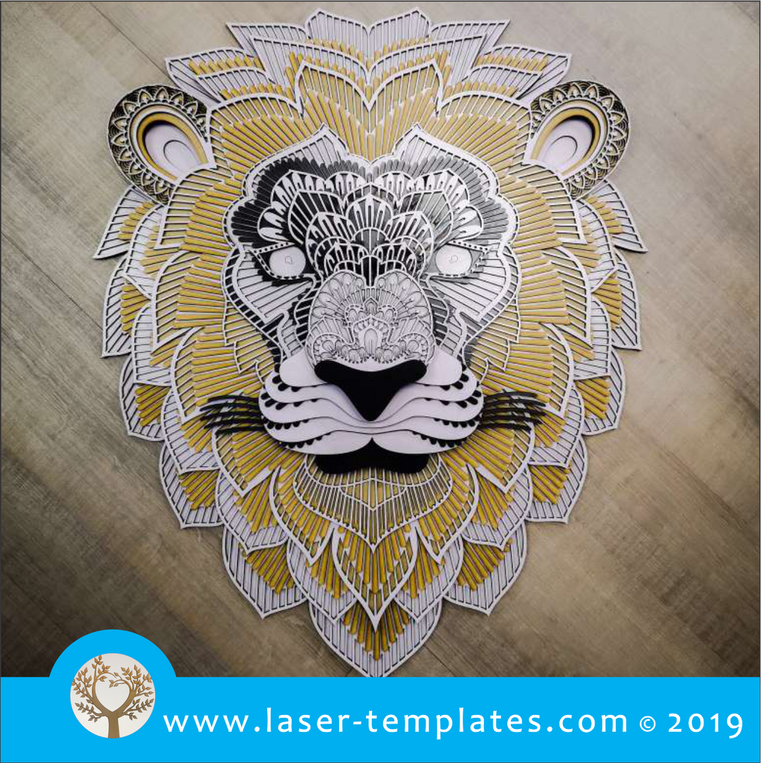 Laser cut ready template for Colossal Lion Wall Art – Laser Ready Templates