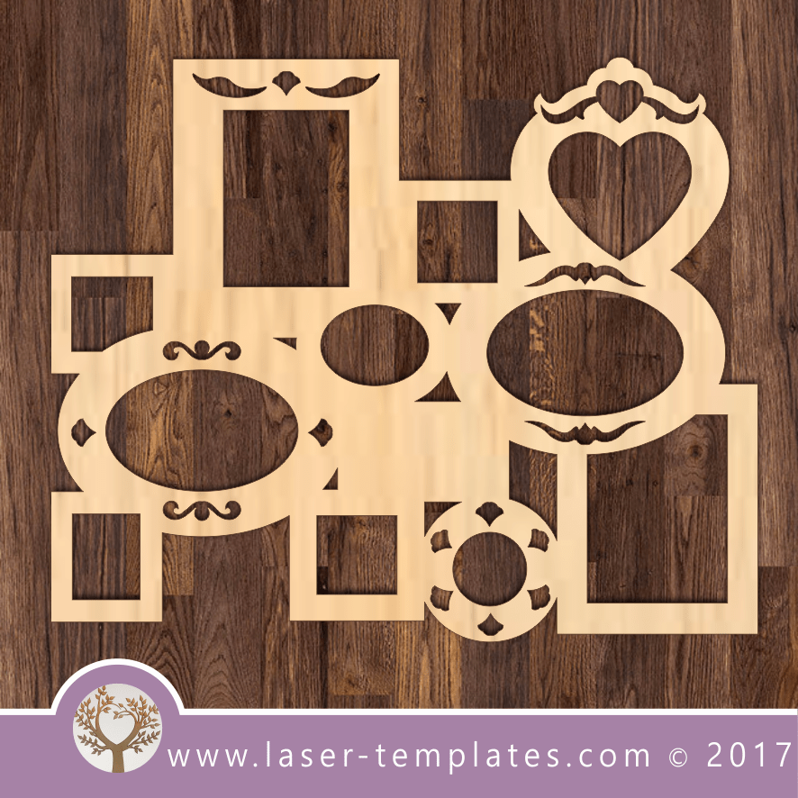 Laser Cut Combined Frames Template, Download Vector Designs Online ...