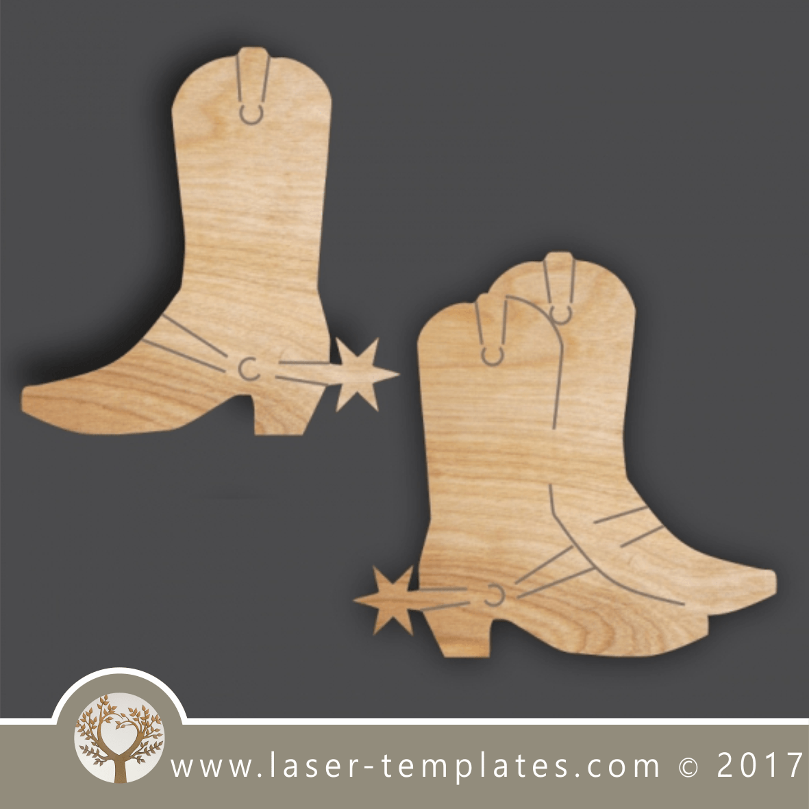 Laser cut Cowboy Boots Template, buy online now, free vector designs ...