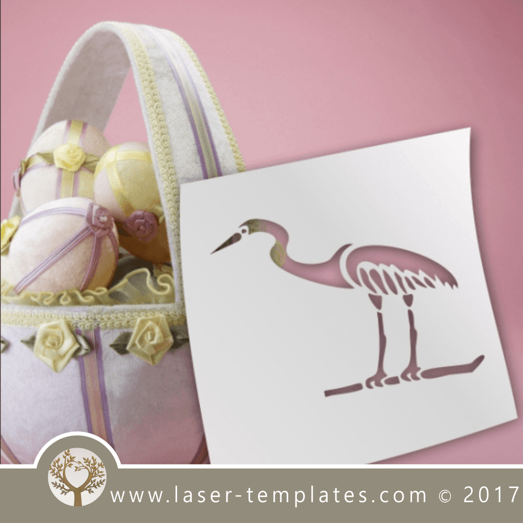 Crane stencil templates. Stencil for laser cut birds. Vector online ...