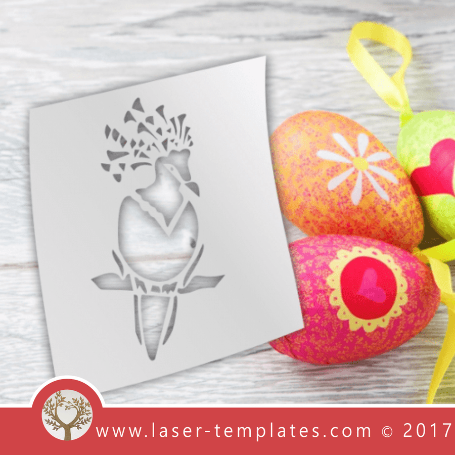 Crown bird stencil template. Laser cut stencils. Vector online store ...