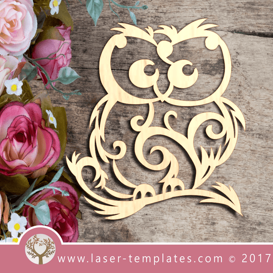 Laser Cut Curly Owl Template, Download Laser Ready Vector Designs ...